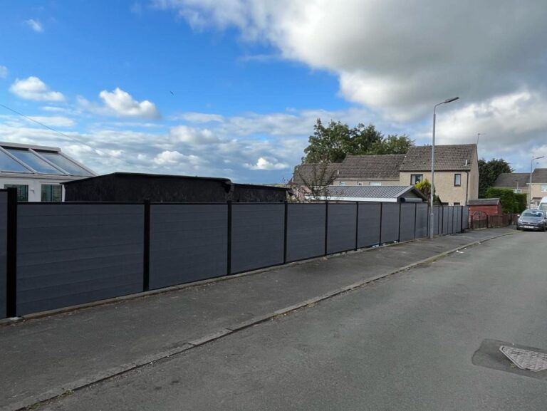 Next Gen. Composite Wall Top Fence Golden Oak - Gates & Automation Direct