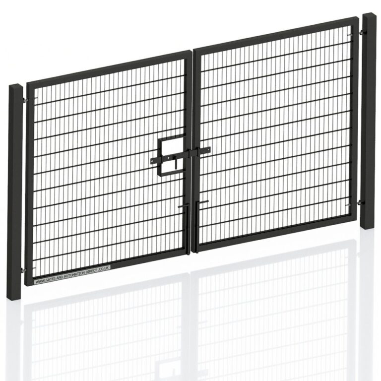 868 Twin Wire Mesh - Double Leaf Swing Gates - Powder Coated Finish ...