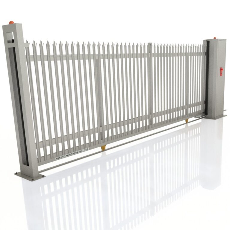 Automatic Tracked Sliding Gate (Palisade) – Galvanised Finish - Gates ...