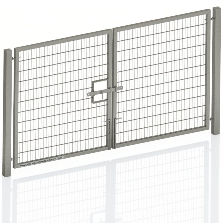 868 Twin Wire Mesh - Double Leaf Swing Gates - Galvanised Finish ...